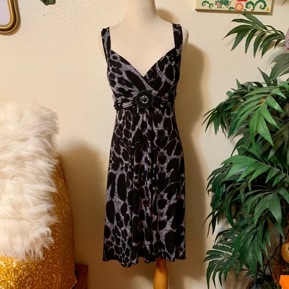 Enfocus Studio | Dresses | Size 8 Sexy Black And Grey Leopard Print ...